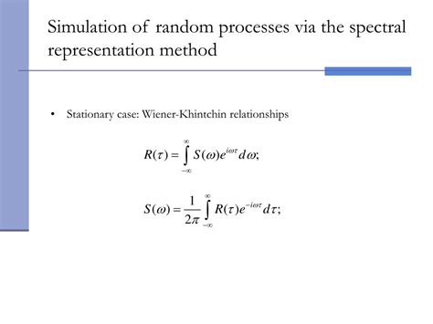 Ppt Simulation Of High Variable Random Processes Through The Spectral Representation Based