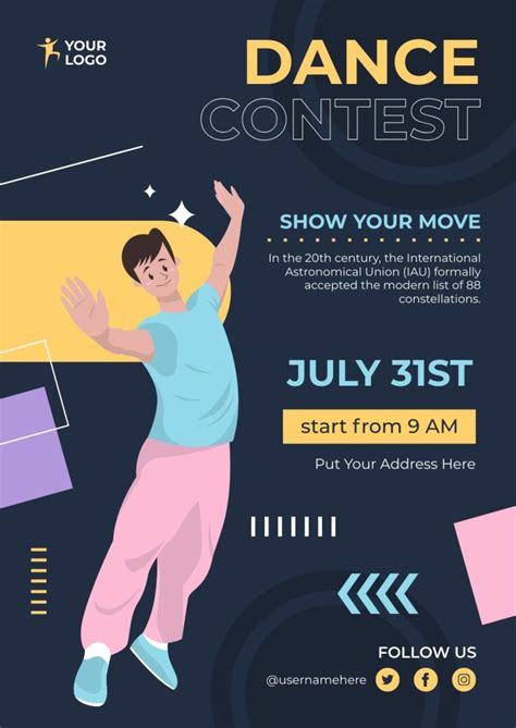 Edit And Download For Free This Hand Drawn Dance School Contest Poster