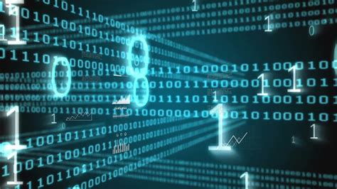 Animation Of Graphs And Map Over Layers Of Binary Data Processing On Black Background Premium