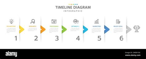 Infographic Template For Business 6 Steps Modern Timeline Diagram With Arrow And Topic