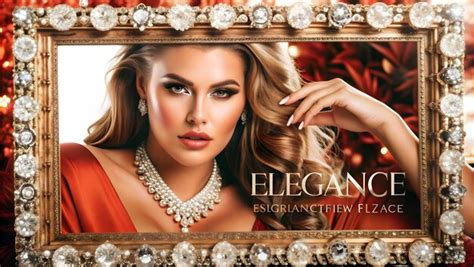 Plus Size Model Diamond Border Frame With Elegance Text Concept As A Chic Border Frame Design