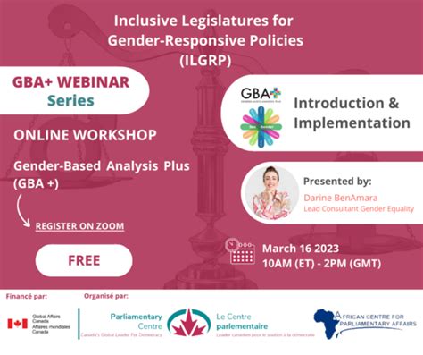 Invitation Webinar Gender Based Analysis Plus GBA Parliamentary Centre