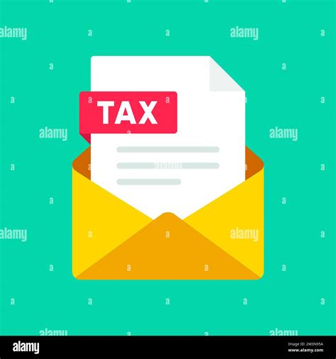Tax Mail Icon Envelope With Tax File Email Message Received With Bill
