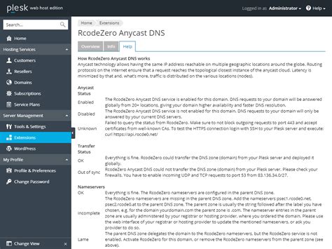 Rcodezero Anycast Dns Extension Plesk