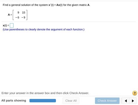 solved find a general solution of the system x t ax t