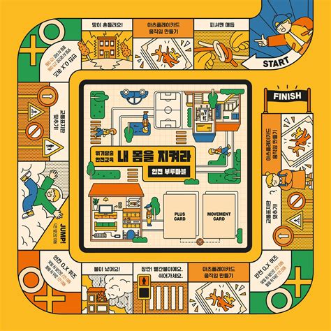 한화 안전교육 부루마블 디자인 By Mean Kyoung 포트폴리오 노트폴리오 Board Game Design Timeline Design Game Design