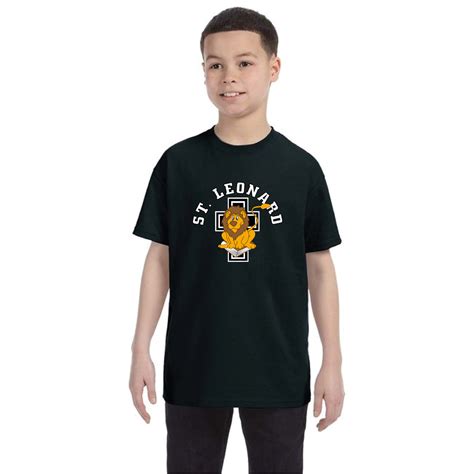 St Leonard Spiritwear Full Front Logo Gildan Cotton Tee Youth