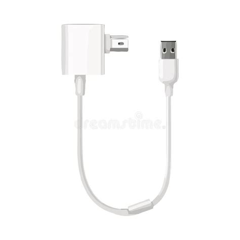 USB Cable Connection Isolated In White Illustration Stock Vector Illustration Of Data