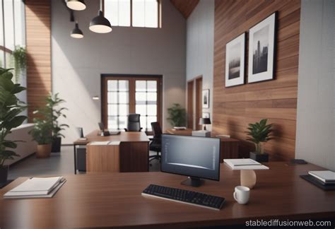 Office Space Interior Visualization Stable Diffusion Online