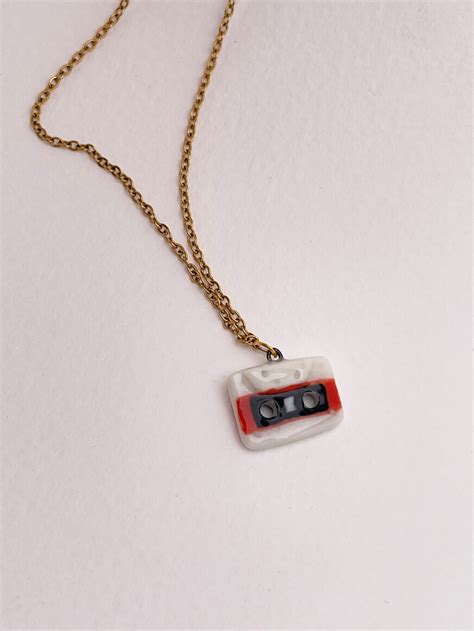 Cassette Tape Cute And Tiny Music Tape Miniature Porcelain Cassette Tape Retro Ceramic Pedant