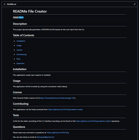 github florsing readme creator