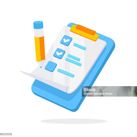 체크리스트와 연필이 있는 클립보드 설문조사 개념 설문지 또는 검사 양식 검사 보기에 대한 스톡 벡터 아트 및 기타 이미지 검사 보기 검증 경영자 Istock