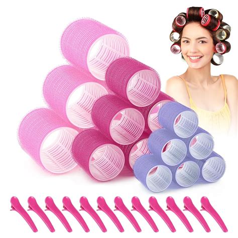 Self Grip Hair Rollers Set 30 Pcs Hair Rollers With Clips Jumbo Hair