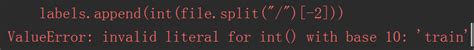 valueerror invalid literal for int with base 10 train 之文件路径（linux