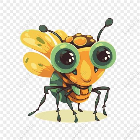 昆蟲剪貼畫可愛的小蟲子大眼睛卡通生物 向量 卡通可愛eps圖案素材免費下載，可愛卡通圖片，尺寸4267 × 4267px Lovepik