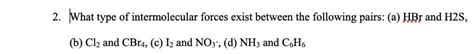 Solved 2 What Type Of Intermolecular Forces Exist Between