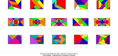 Abstract Colored Geometrical Shapes Rectangle Vector Illustration