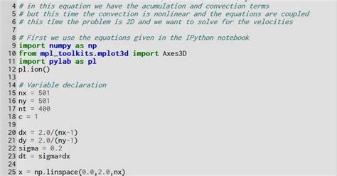 2d Nonlinear Convection ~ Fluid Dynamics And Maths