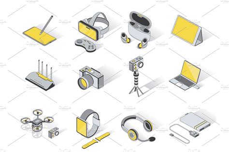 Devices And Gadgets Isometric Icons MasterBundles