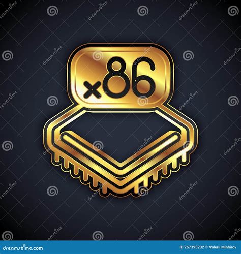 Gold Computer Processor With Microcircuits Cpu Icon Isolated On Black