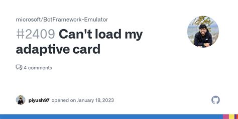 Cant Load My Adaptive Card · Issue 2409 · Microsoftbotframework Emulator · Github