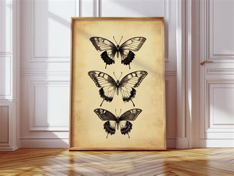 Vintage Swallowtail Butterfly Art Print Hand Drawn Illustration