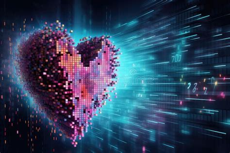 Digital Illustration Of Binary Code In A Heart Shape Stock Image Image Of Space Girlfriend