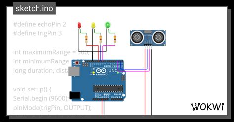 Sensor Ultrasonik Wokwi Esp32 Stm32 Arduino Simulator