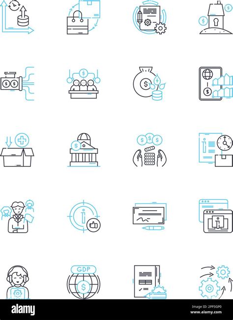 Financial Management Linear Icons Set Budgeting Planning Investment