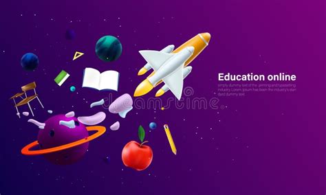 Education Online Concept Smart Learning Technology Stock Vector