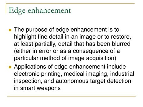 Ppt Edge Enhancement By Linear And Nonlinear Filtering Powerpoint