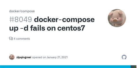 Docker Compose Up D Fails On Centos7 · Issue 8049 · Dockercompose
