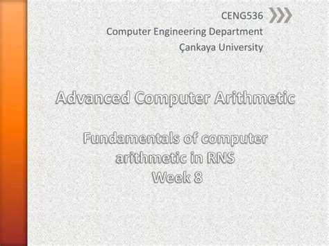 Ppt Advanced Computer Arithmetic Fundamentals Of Computer Arithmetic In Rns Week 8 Powerpoint