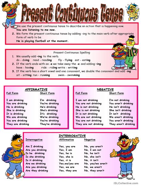 Present Continious Tense Pdf Syntax Grammar