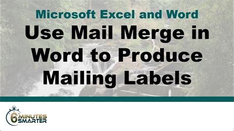 Create Mailing Labels In Word Using Mail Merge From Excel Mail Merge