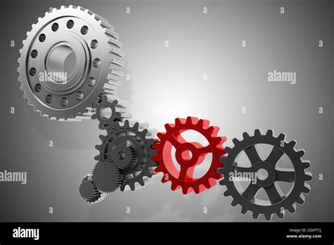 3D Rendering Gear System Mechanism Rotate Together Stock Photo Alamy