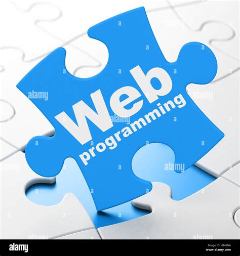 Web Development Concept Web Programming On Puzzle Background Stock