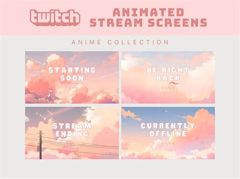 Pink Animated Stream Screen Pink Anime Twitch Animated Stream Etsy