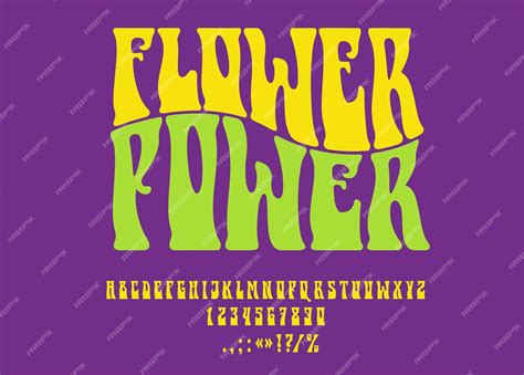 Premium Vector Hippy Psychedelic Font Retro Groovy 60s Typeface