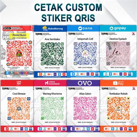Jual Cetak Print Stiker Qris Custom Design Bisa Request Shopee Indonesia