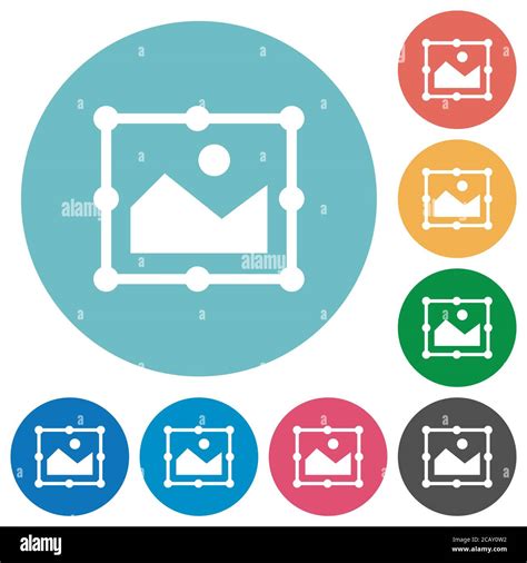 Image Free Transform Flat White Icons On Round Color Backgrounds Stock Vector Image And Art Alamy