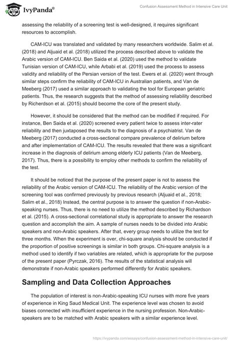 Confusion Assessment Method In Intensive Care Unit 982 Words
