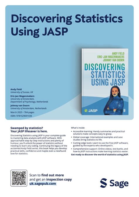 Discovering Statistics Using Jasp Available Early 2025 With A 30 Discount For Jasp