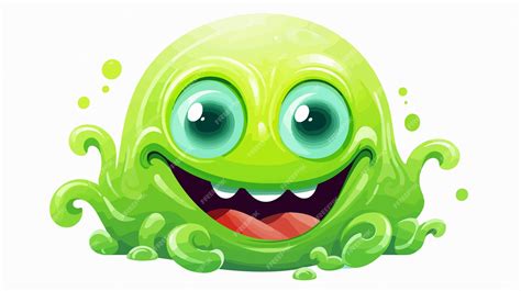 Whimsical Cartoon Slime Blob Monster In Car Stock Illustration