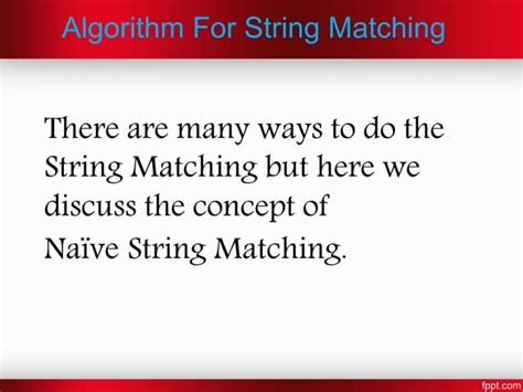 Naive String Matching Pptx Technology And Computing