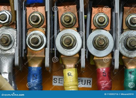 High Voltage Electric Cable With Terminal Connections Closeup Stock Photo Image Of Installing