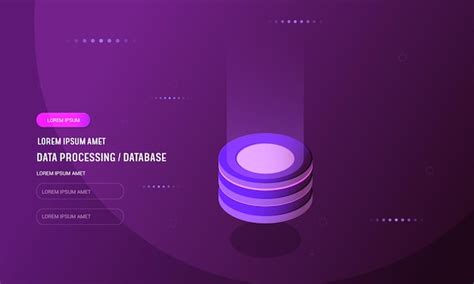 Big Data Flow Processing Concept Cloud Database Isometric Vector
