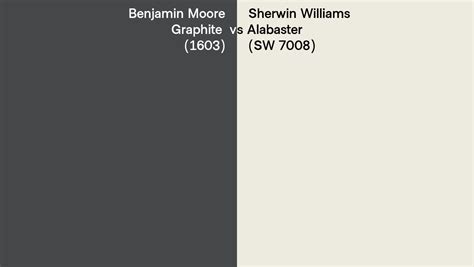 Benjamin Moore Graphite 1603 Vs Sherwin Williams Alabaster Sw 7008