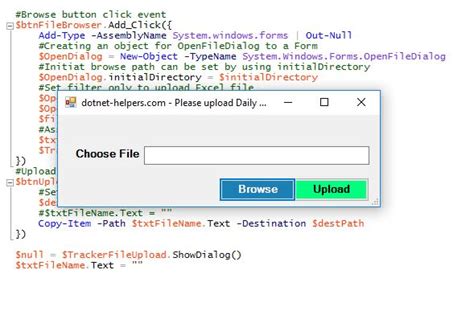 Upload Files With Powershell Gui Dotnet Helpers