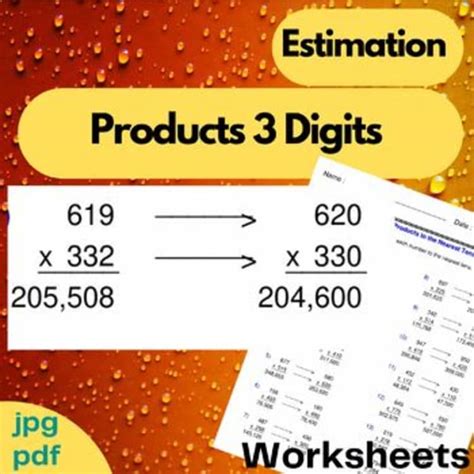 Estimation Worksheets Bundle Products 3 Digits Products 2 Digits Rounding